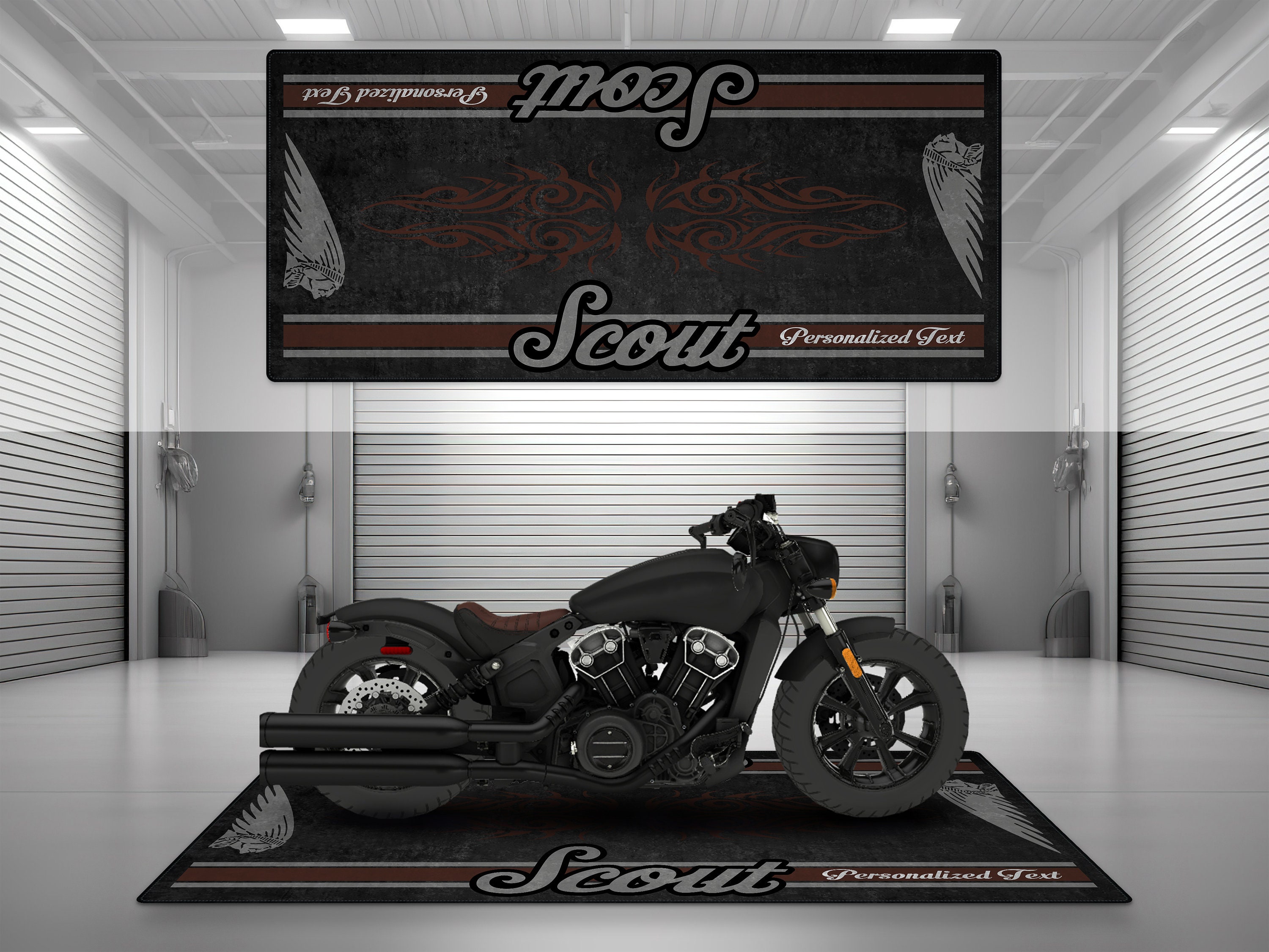 Garage Mat Design for Scout Bobber Motorcycle Mat Personalized Display ...