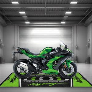 Garage Mat Ninja "times Roll" Design for Ninja Green Motorcycle Mat ...