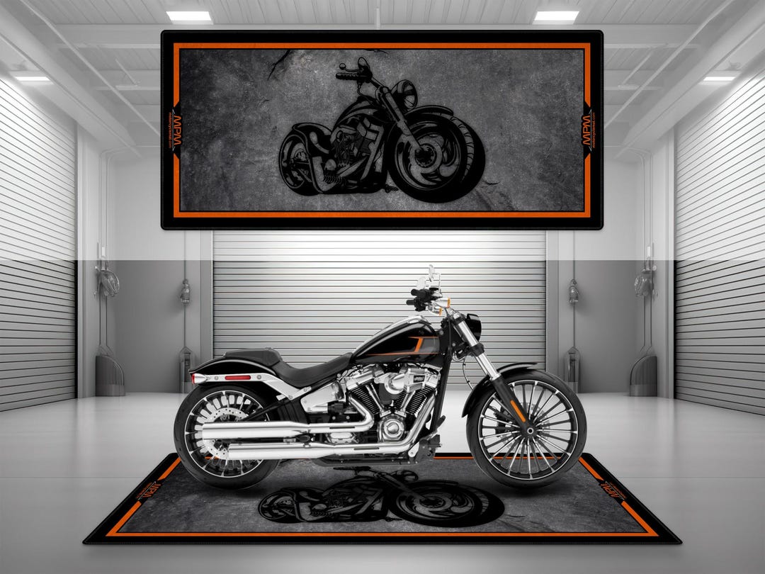 Garage Mat Design for Chopper Design Motorcycle Mat Personalized ...