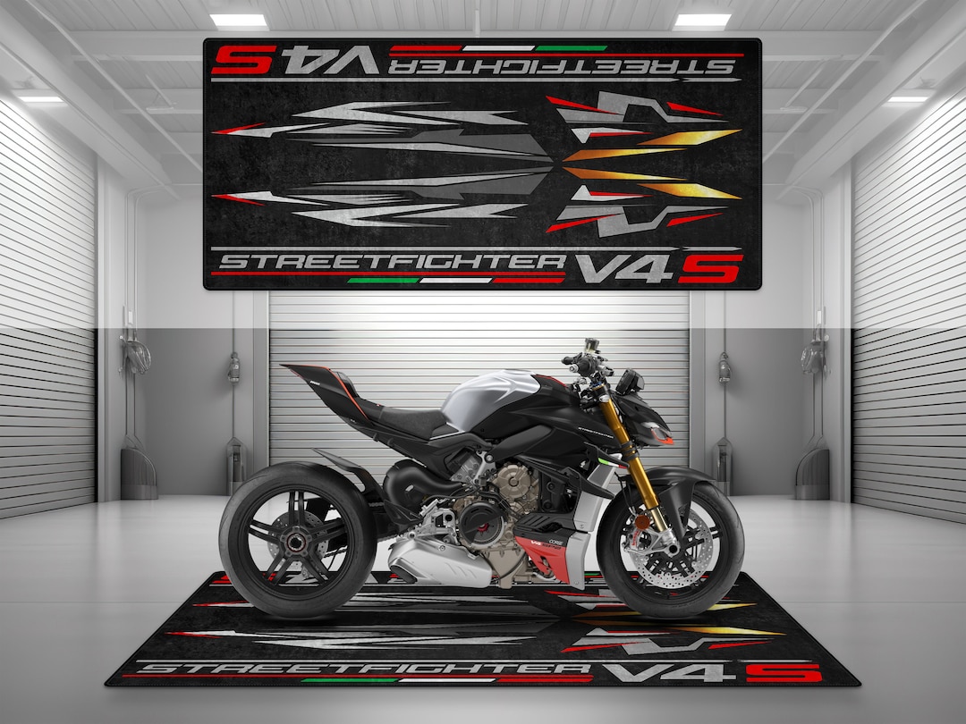 Garage Mat Streetfighter V4 S Design for Motorcycle Mat Personalized ...