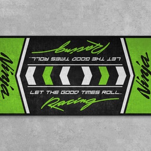 Garage Mat Ninja "times Roll" Design for Ninja Green Motorcycle Mat ...