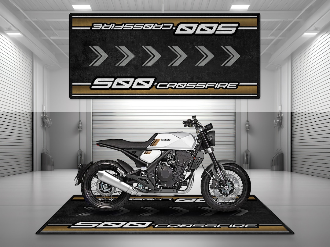 Garage Mat 500 Crossfire Design for Motorcycle Mat Personalized Display ...