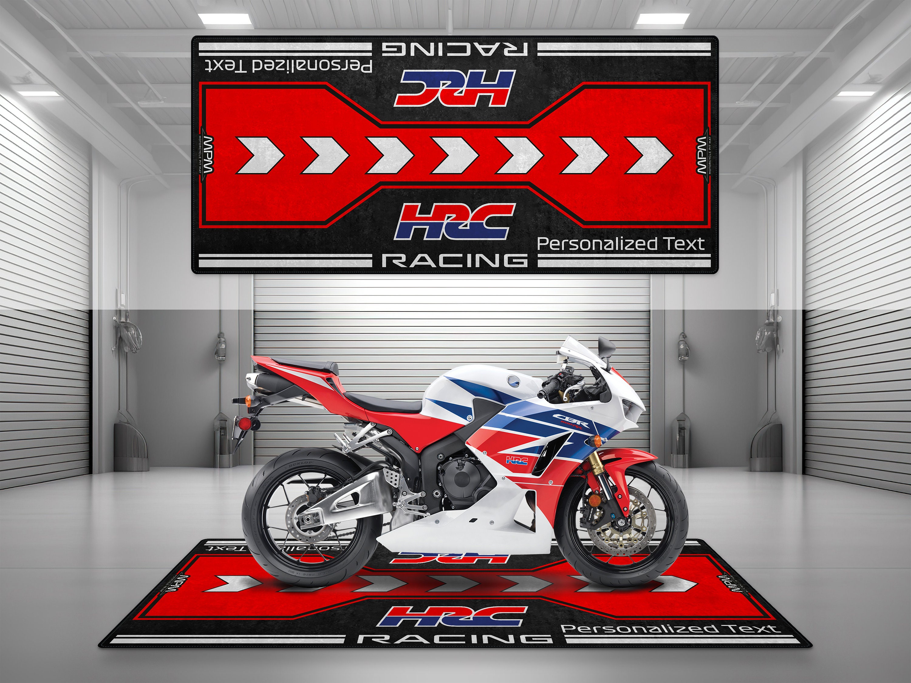 Garage Mat Design for HRC Motocross Motorcycle Mat Personalized Display ...