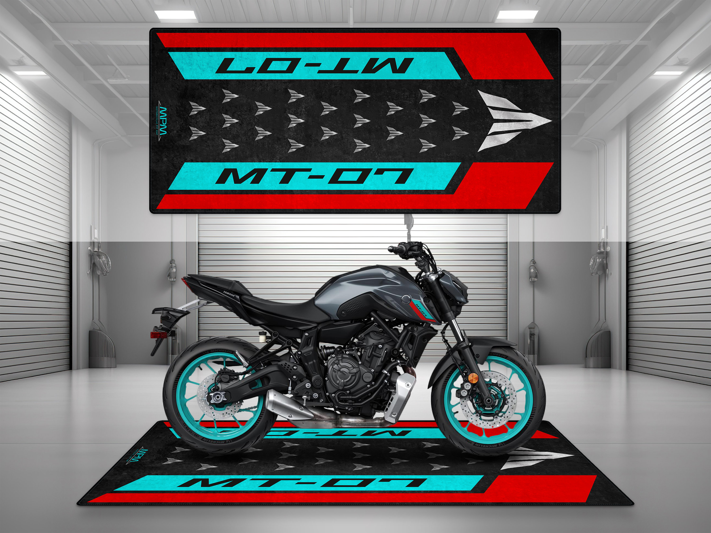 Garage Mat Design for MT-07 Motorcycle Mat Personalized Display ...
