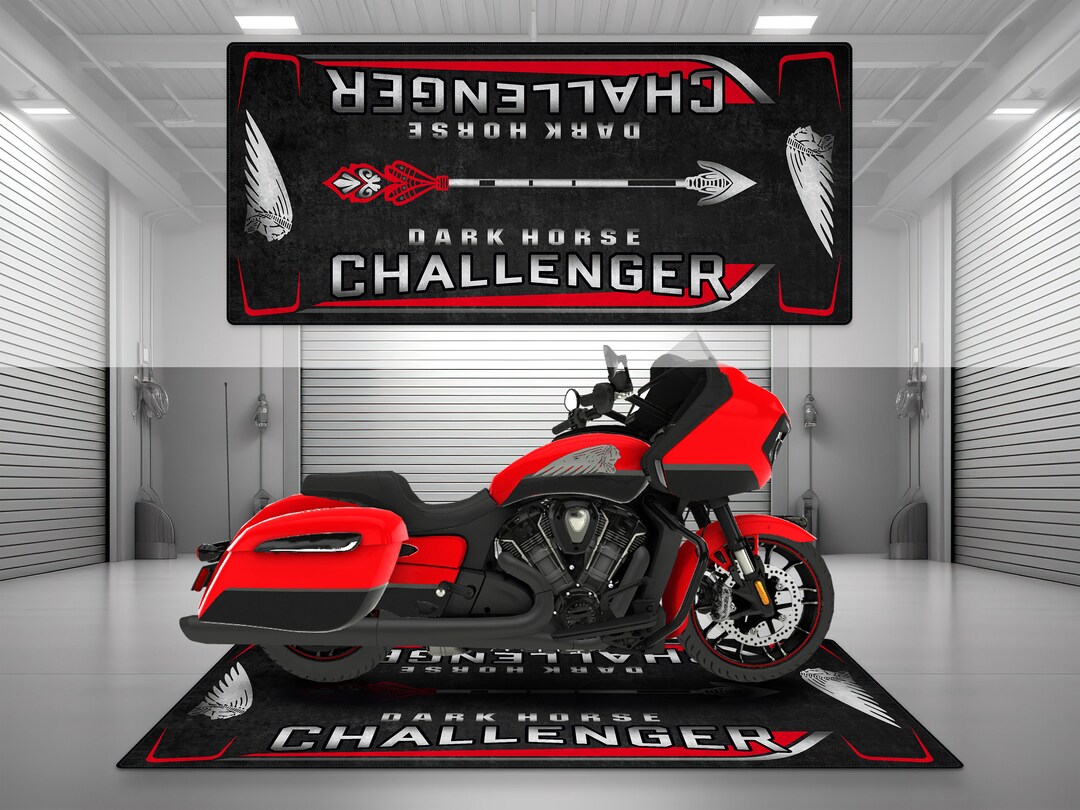 Garage Mat Design for Challenger Dark Horse Motorcycle Mat Personalized ...