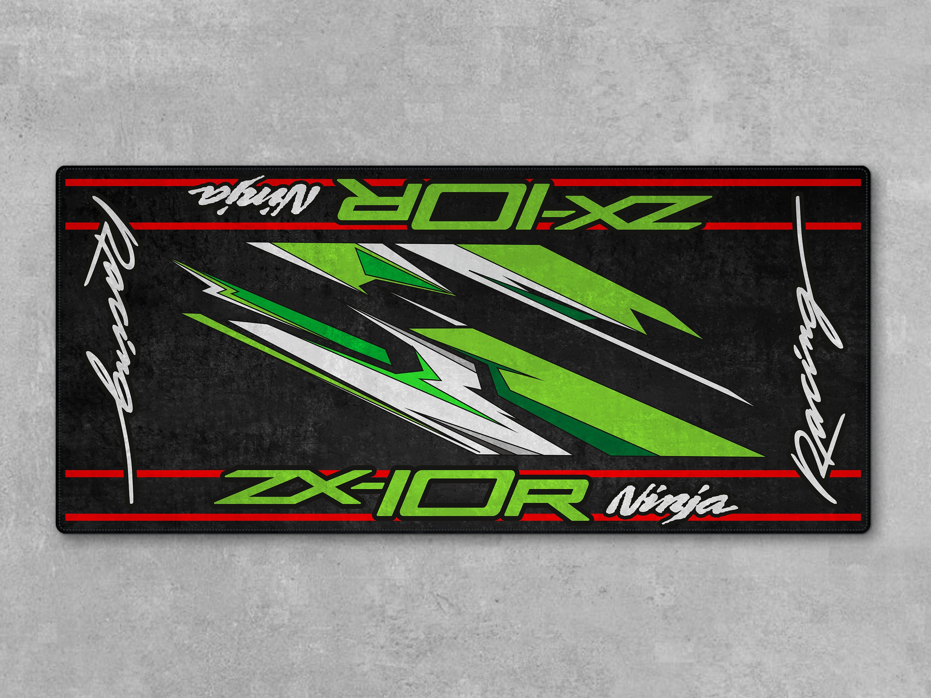 Garage Mat Design for Ninja ZX-10R Motorcycle Mat Personalized Display ...