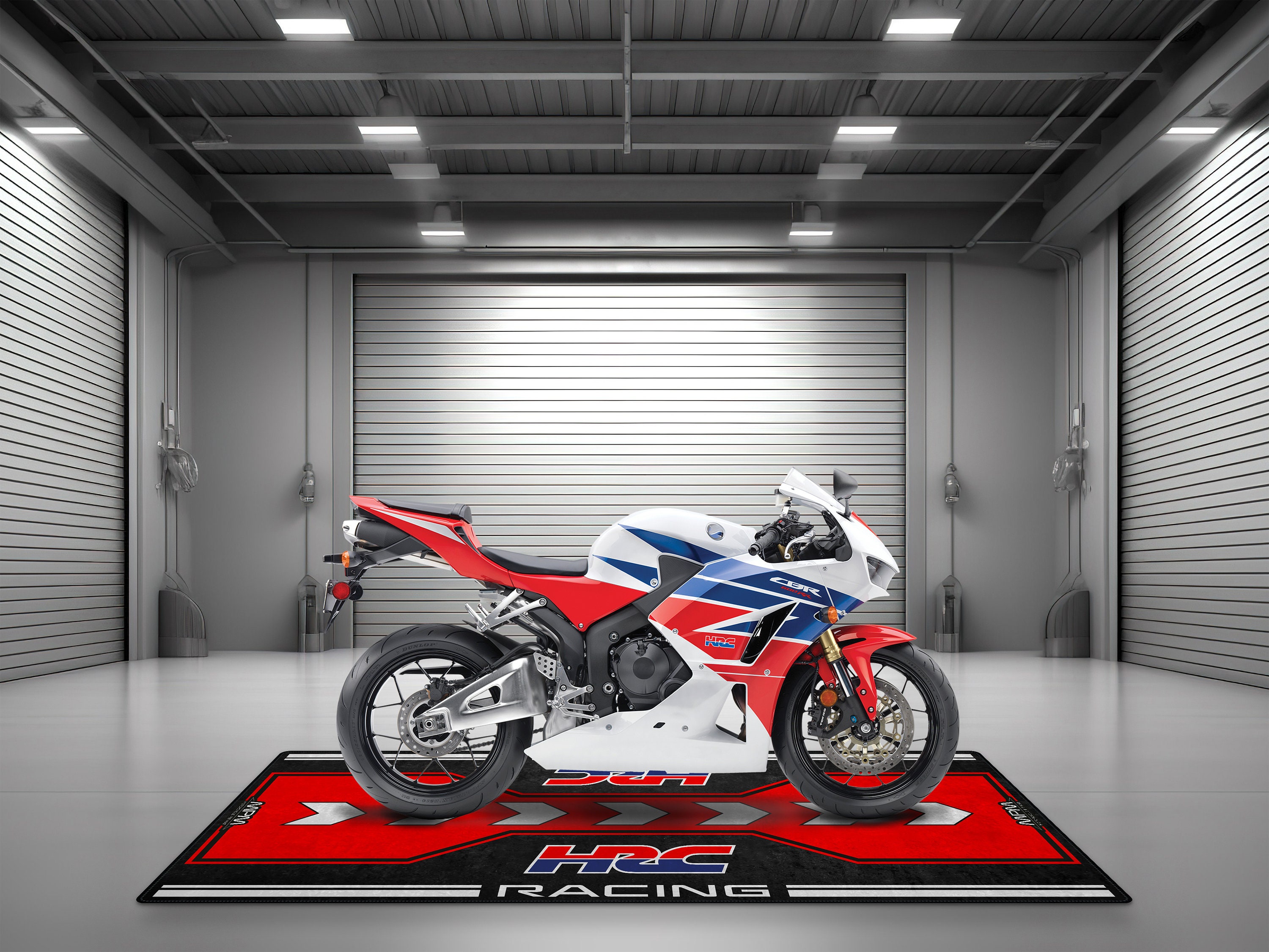 Garage Mat Design for HRC Motocross Motorcycle Mat Personalized Display ...