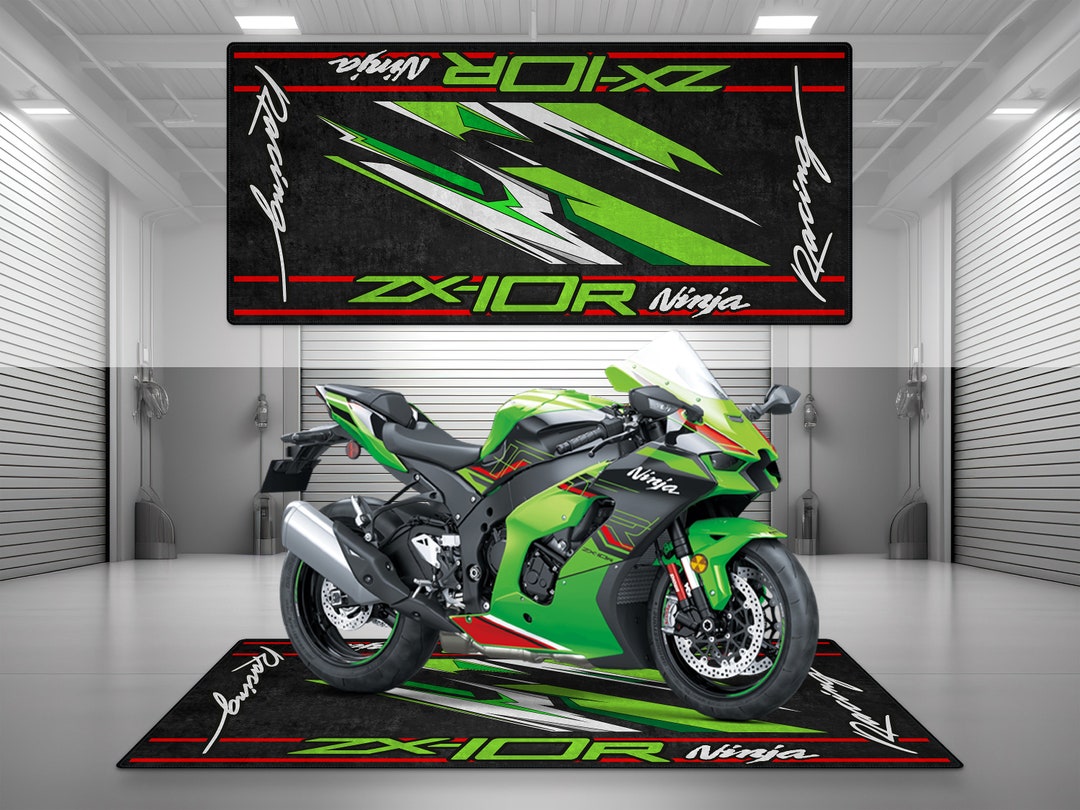 Garage Mat Design for Ninja ZX-10R Motorcycle Mat Personalized Display ...