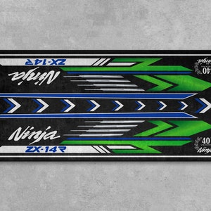 Garage Mat Design for Ninja ZX-14R 40th Anniversary Motorcycle Mat ...