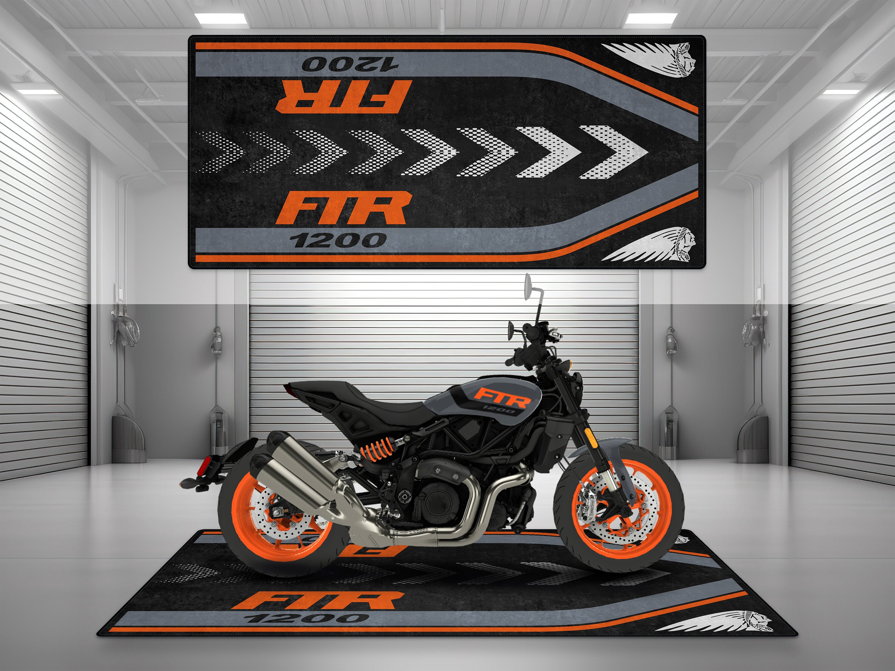 Garage Mat Design for FTR 1200 Motorcycle Mat Personalized Display ...