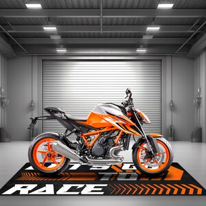 Garage Mat Design for Let's Go to Race Motorcycle Mat Personalized ...