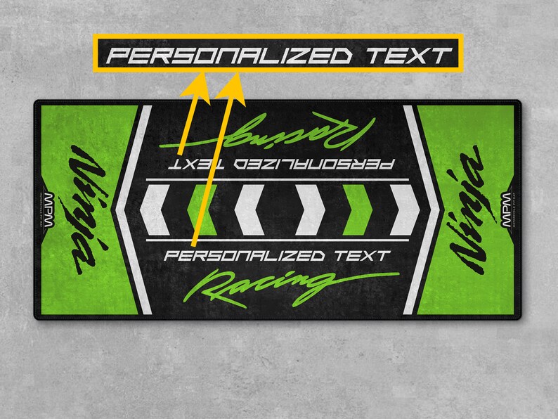 Garage Mat Ninja "times Roll" Design for Ninja Green Motorcycle Mat ...