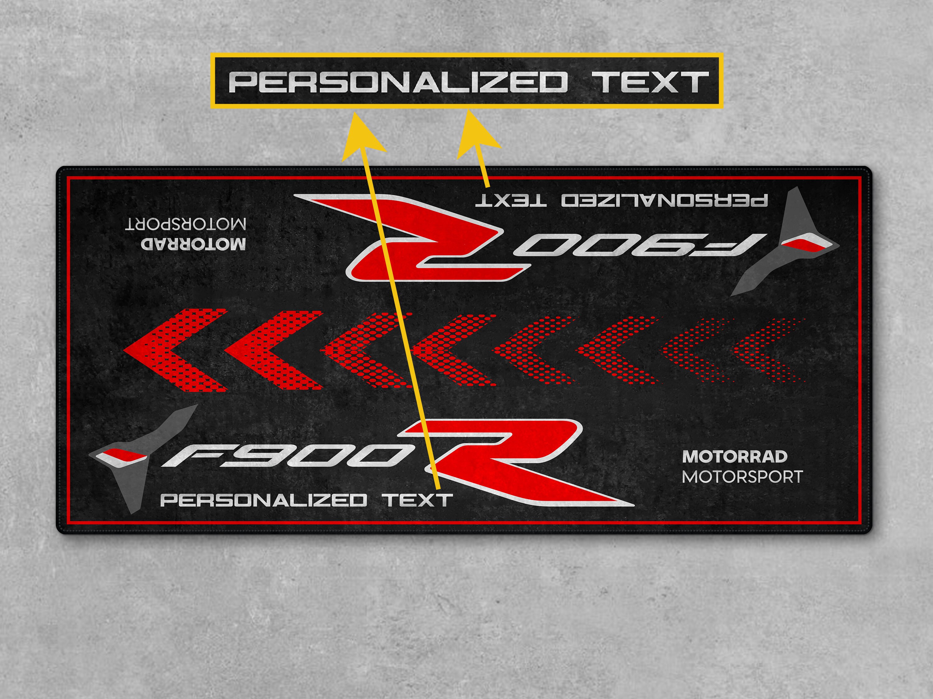 Garage Mat F900 R Design for Motorcycle Mat Personalized Display ...