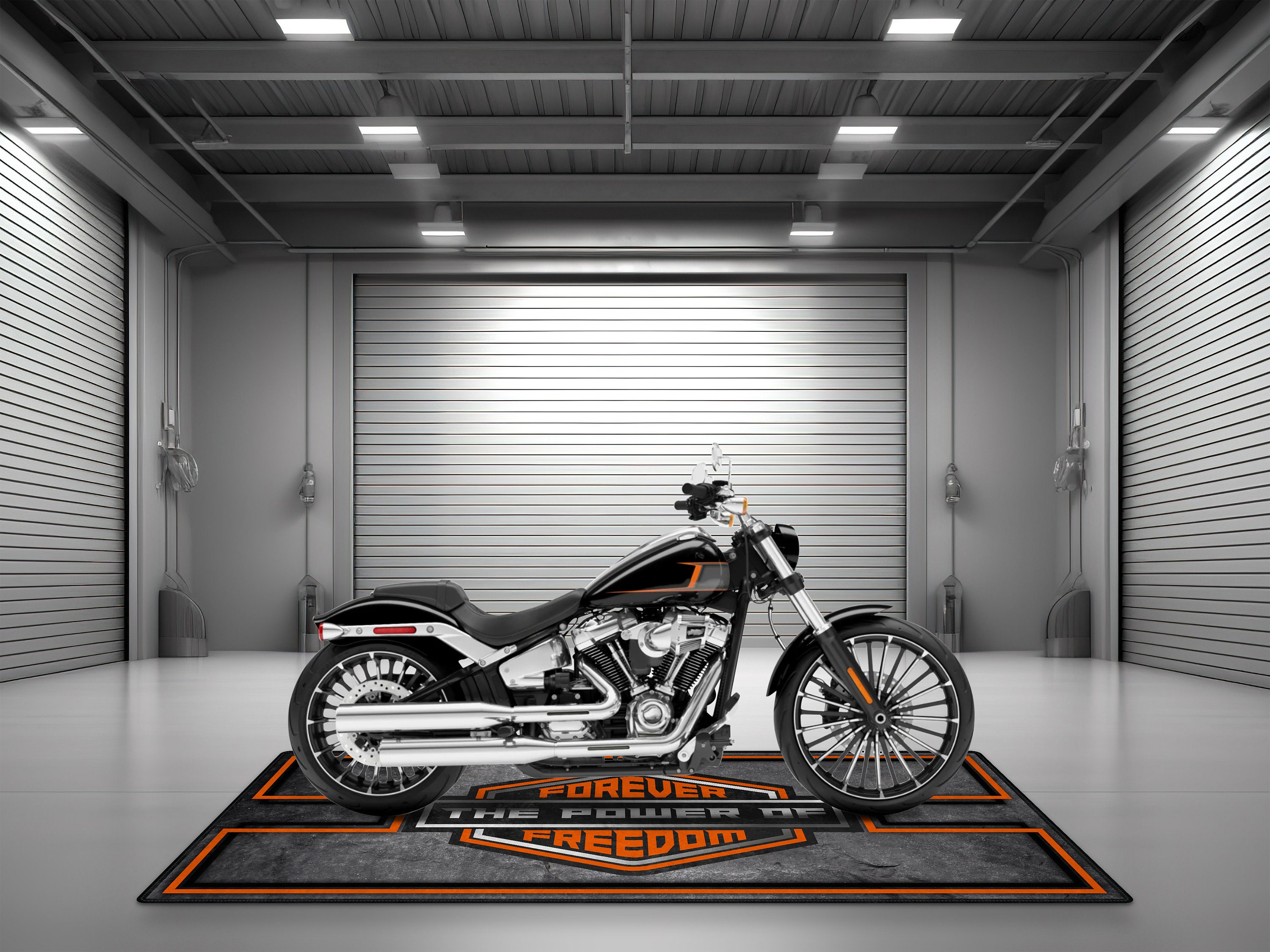 Garage Mat Design for Asphalt Forever the Power of Freedom Motorcycle ...