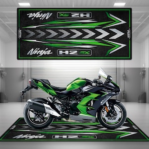 Garage Mat Design for Ninja H2 SX Motorcycle Mat Personalized Display ...
