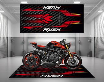 Garage Mat Design for Let's Go to Race Motorcycle Mat Personalized ...