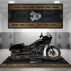 Garage Mat Design for Ride the Style, Feel the Vibe Motorcycle Mat ...