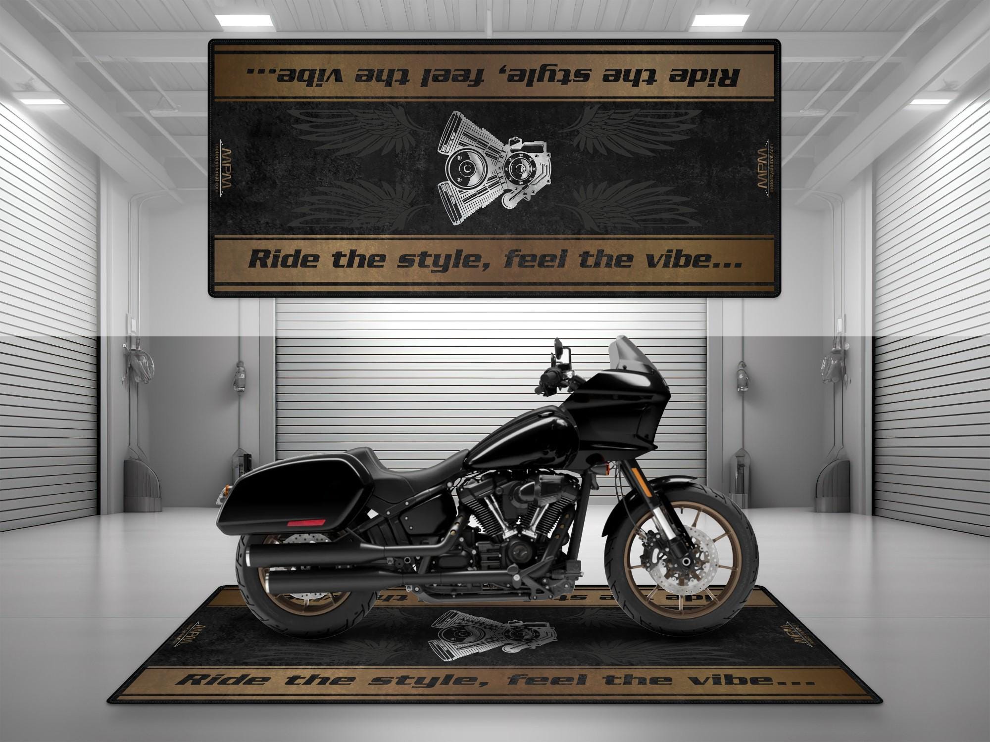 Garage Mat Design for Ride the Style, Feel the Vibe Motorcycle Mat ...