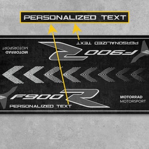 Garage Mat F900 R Design for Motorcycle Mat Personalized Display ...