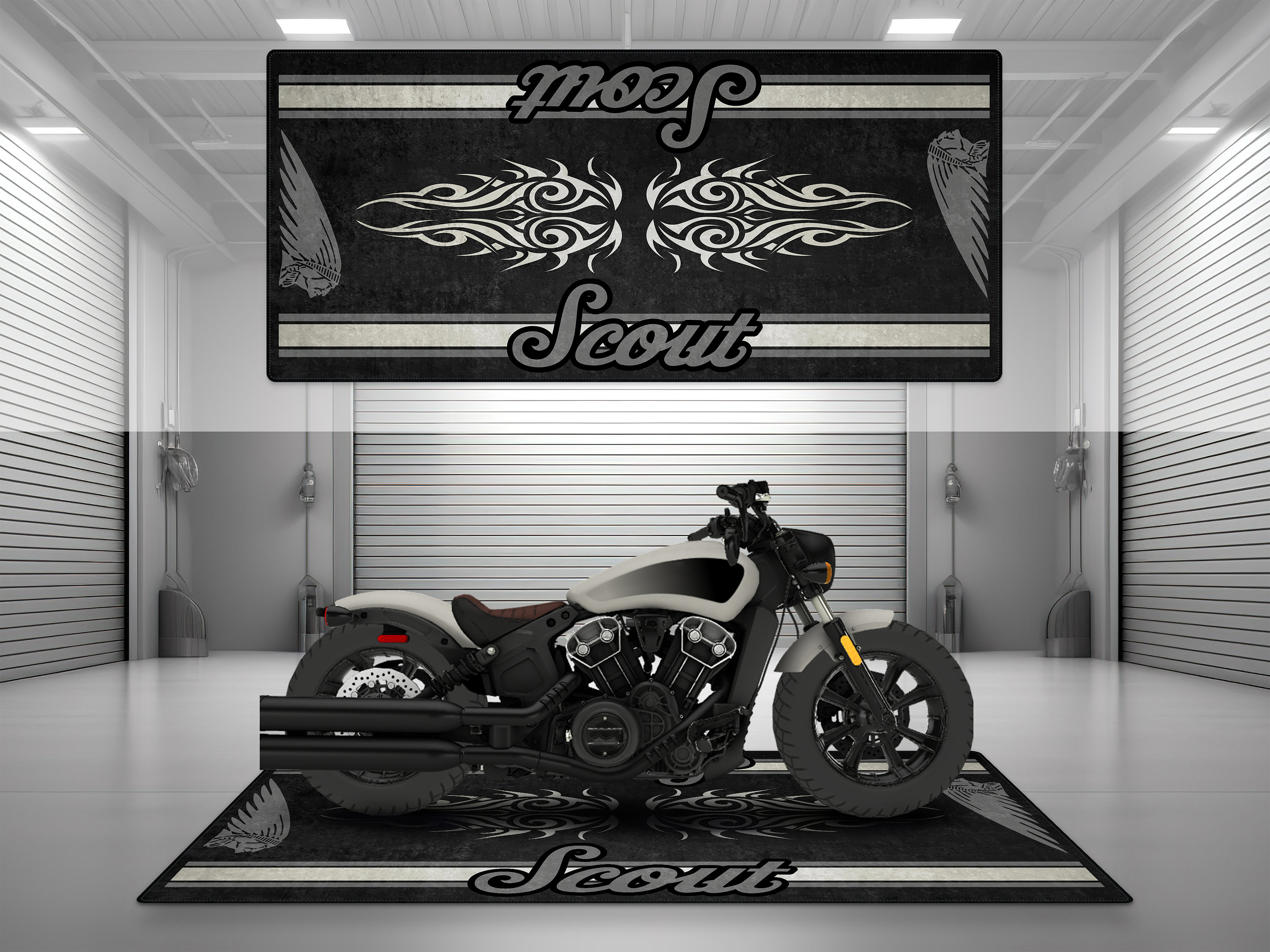 Garage Mat Design for Scout Bobber Motorcycle Mat Personalized Display ...