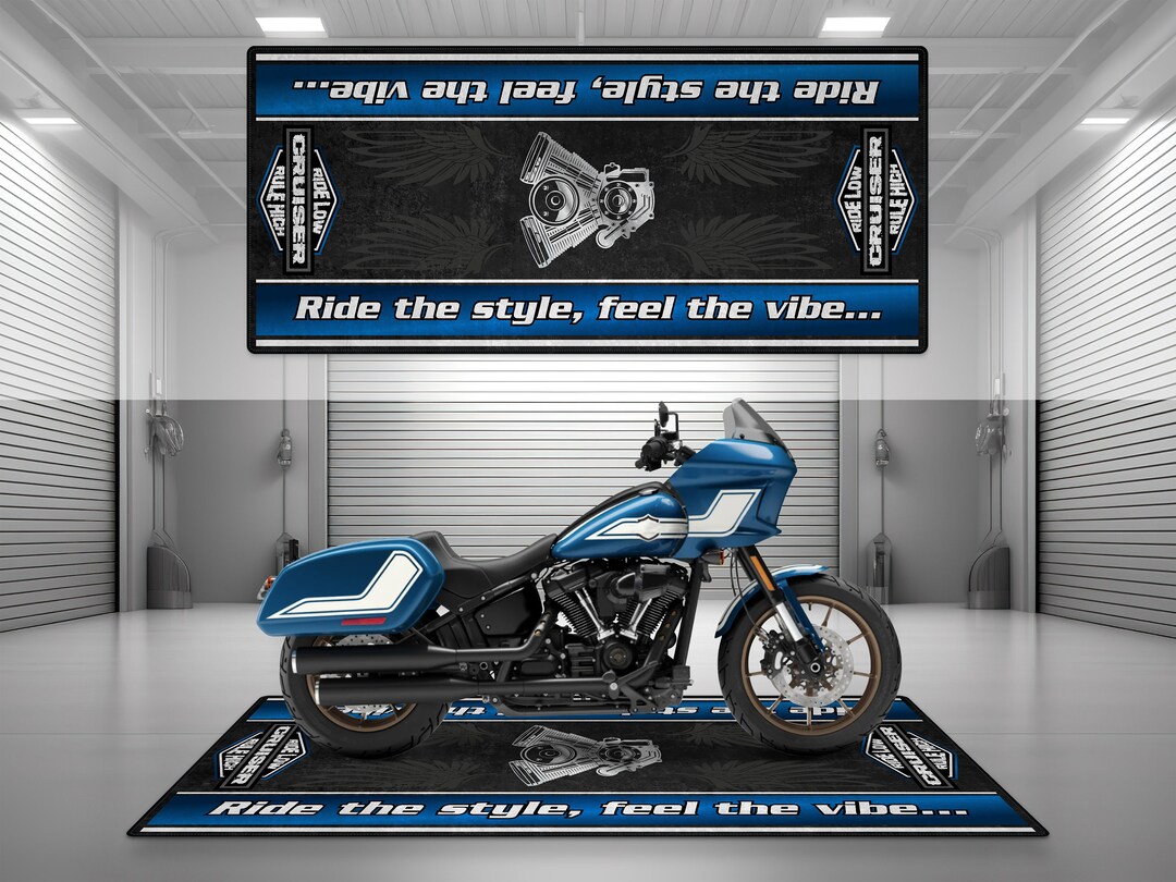 Garage Mat Design for Ride the Style, Feel the Vibe Motorcycle Mat ...