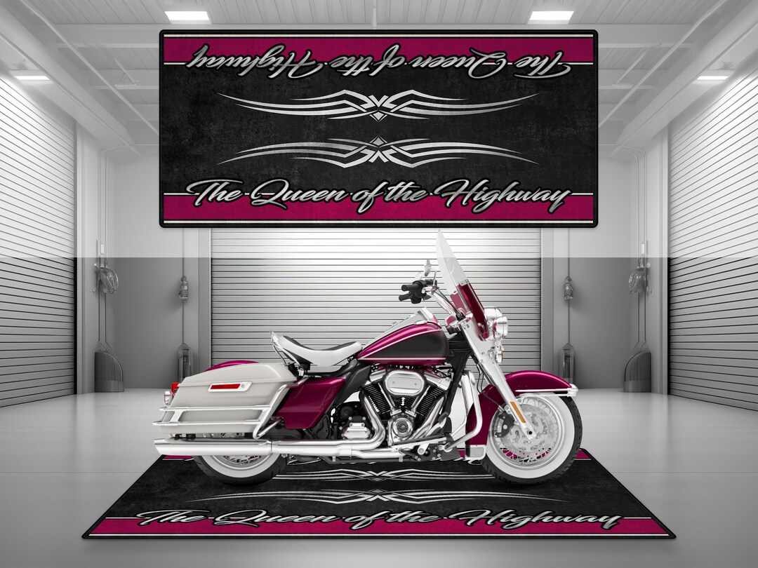 Garage Mat Design for the Queen of the Highway Motorcycle Mat ...