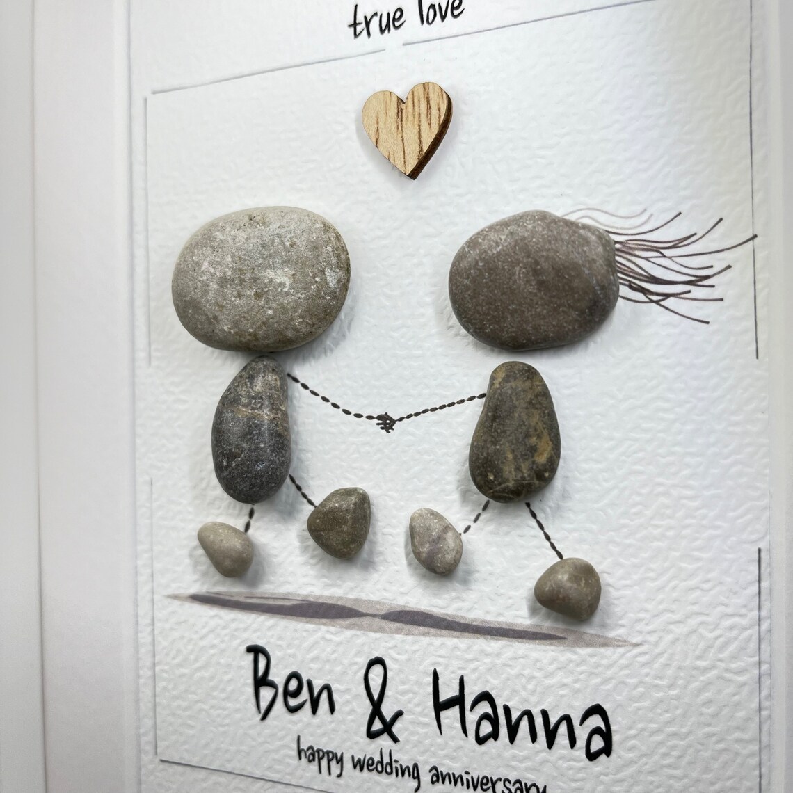 Personalized Wedding Anniversary Pebble Art Unique Customizable Gift ...