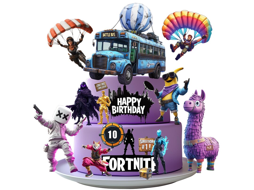 Printable Fort Battle Royale Birthday Cake Cupcake Topper Set - Gamer ...