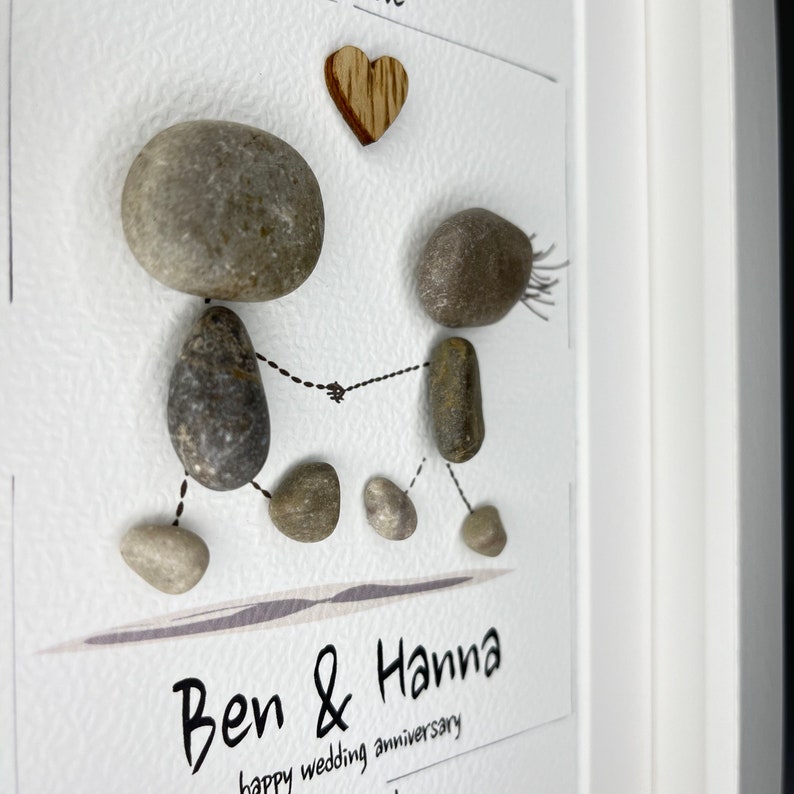 Personalized Wedding Anniversary Pebble Art Unique Customizable Gift ...
