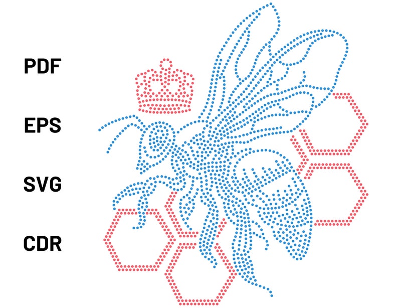 Rhinestone Honey Bee Design Template Iron on Transfer Digital Download ...