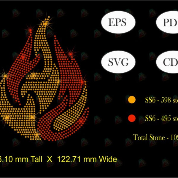 Rhinestone Flame - Etsy