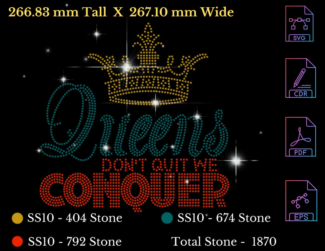 Rhinestone Queen Templates Iron on Transfer Digital - Etsy