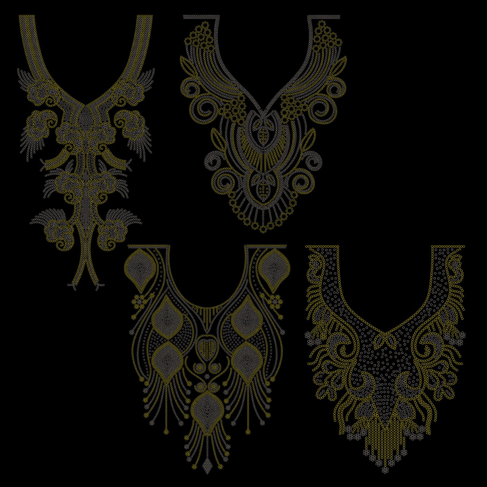 Glamorous Rhinestone Designs: Neckline Templates, AB Rhinestones ...