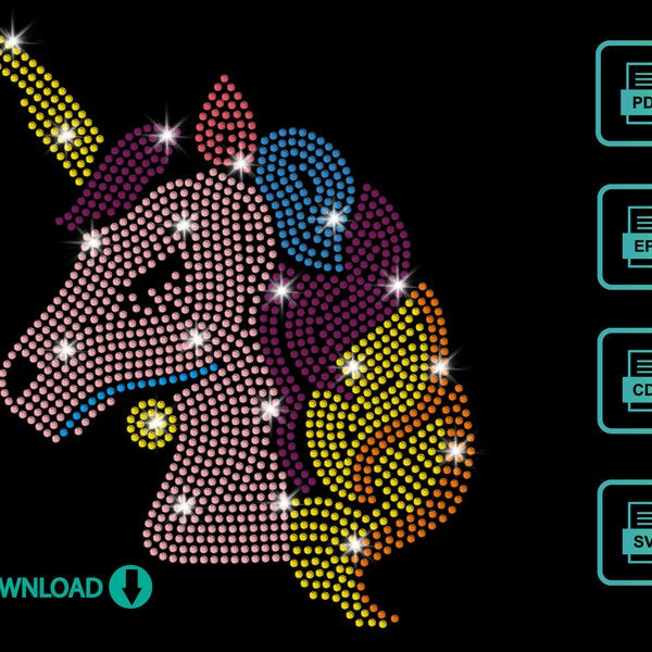 Rhinestone Unicorn - Etsy
