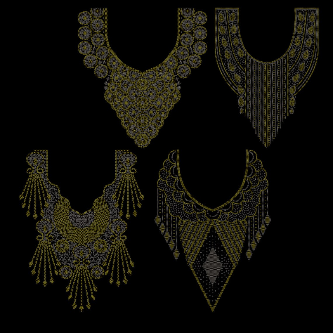 Glamorous Rhinestone Designs: Neckline Templates, AB Rhinestones ...