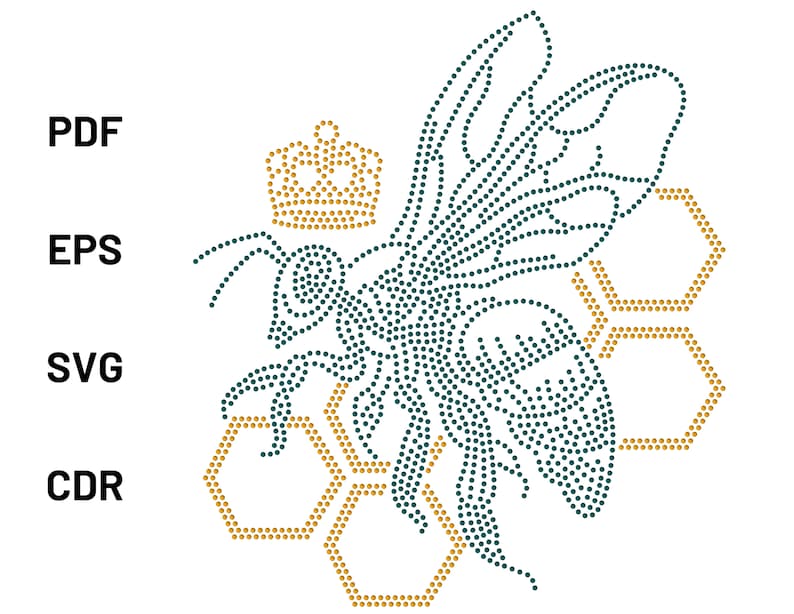 Rhinestone Honey Bee Design Template Iron on Transfer Digital Download ...