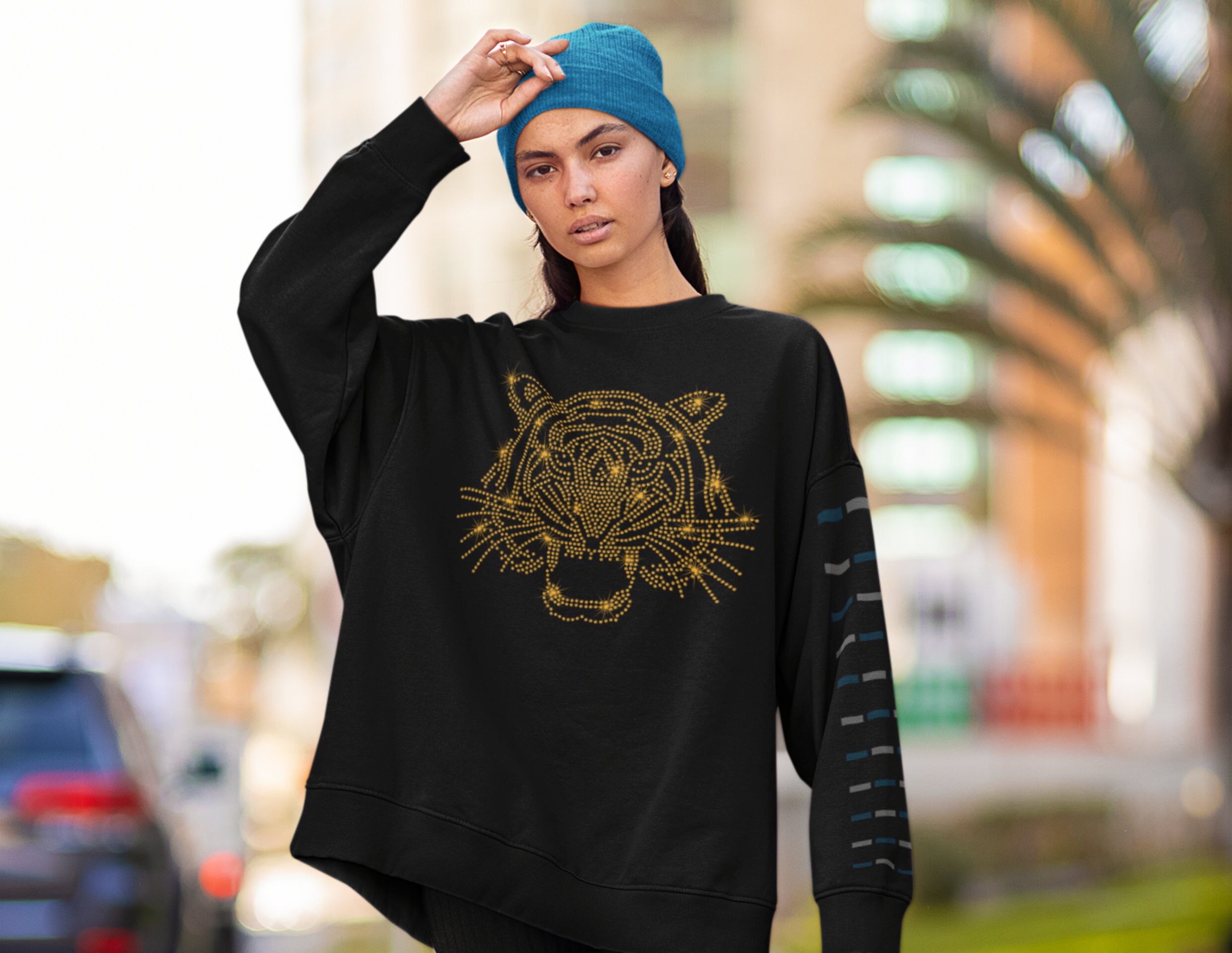 Rhinestone Tiger Design Template Iron on Transfer Digital - Etsy