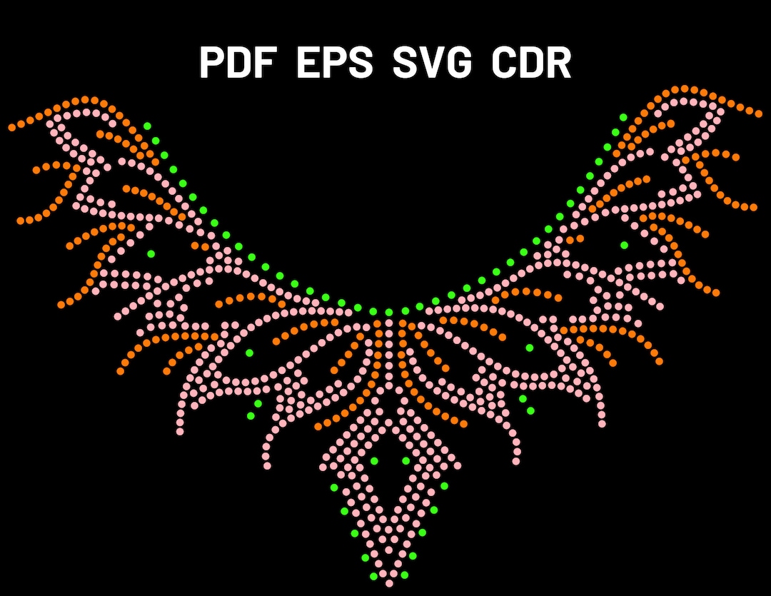 Rhinestone Neck Design Template Iron on Transfer Digital - Etsy