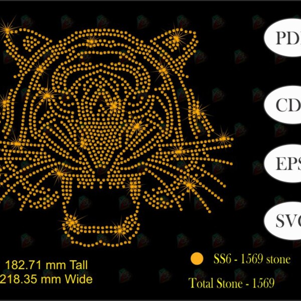 Rhinestone Tiger Svg - Etsy