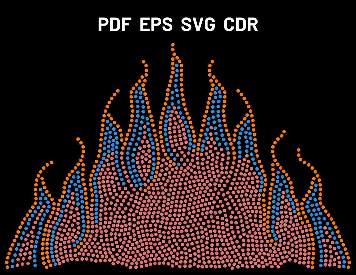 Rhinestones Flame Design Templates Rhinestones Svg Iron on Transfer ...