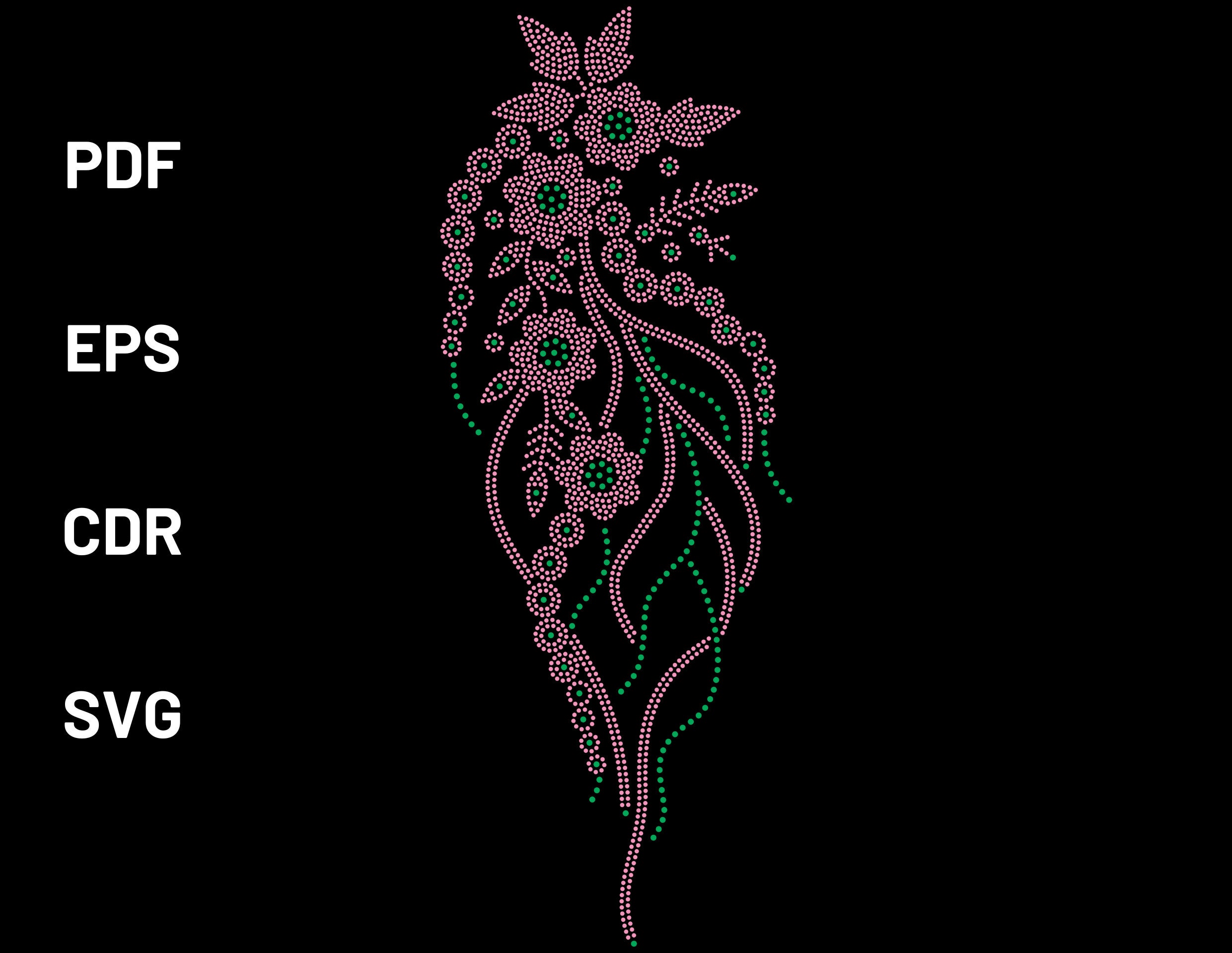 Rhinestone Floral Design Templates Iron on Transfer Digital Download ...