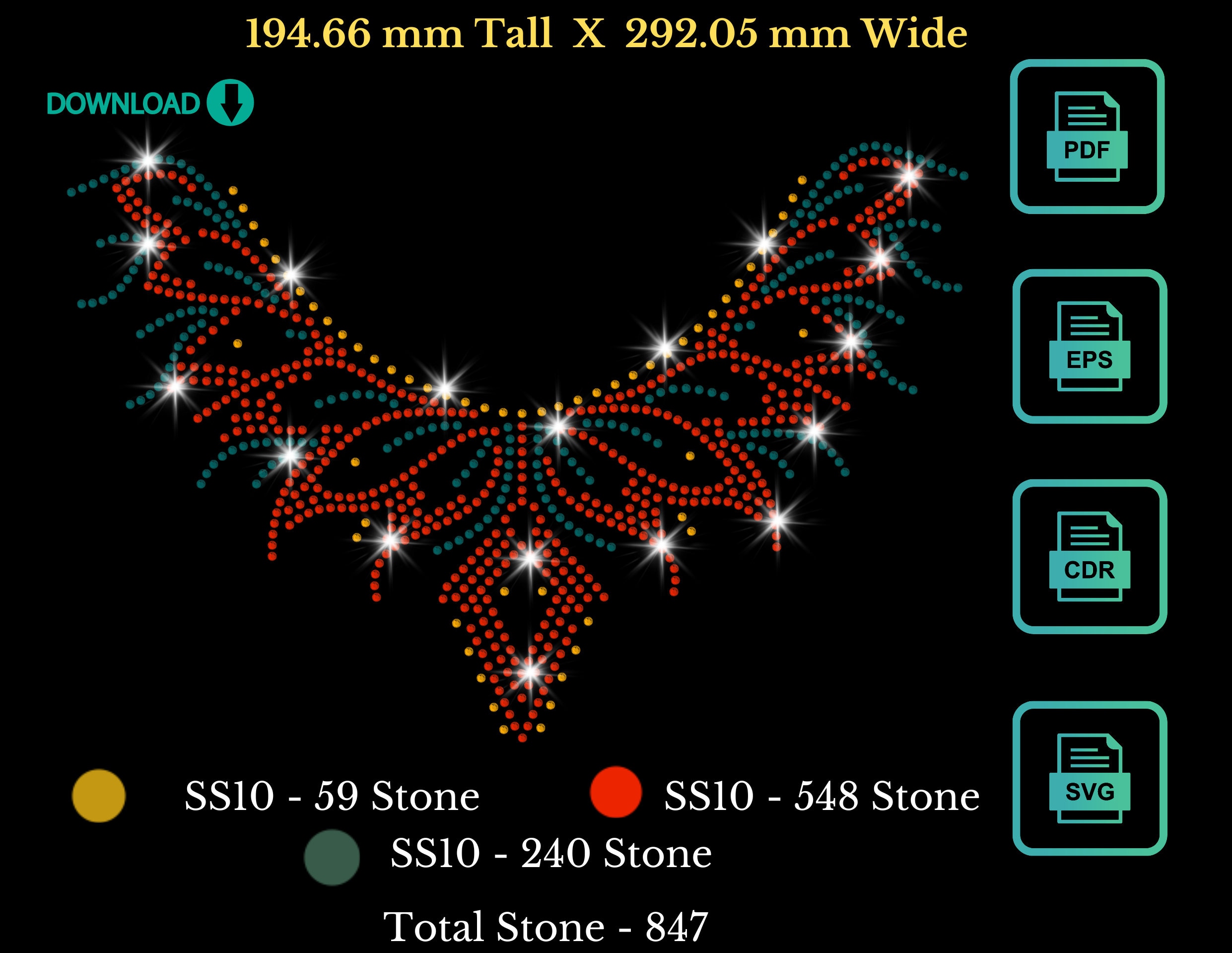 Rhinestone Neck Design Template Iron on Transfer Digital - Etsy