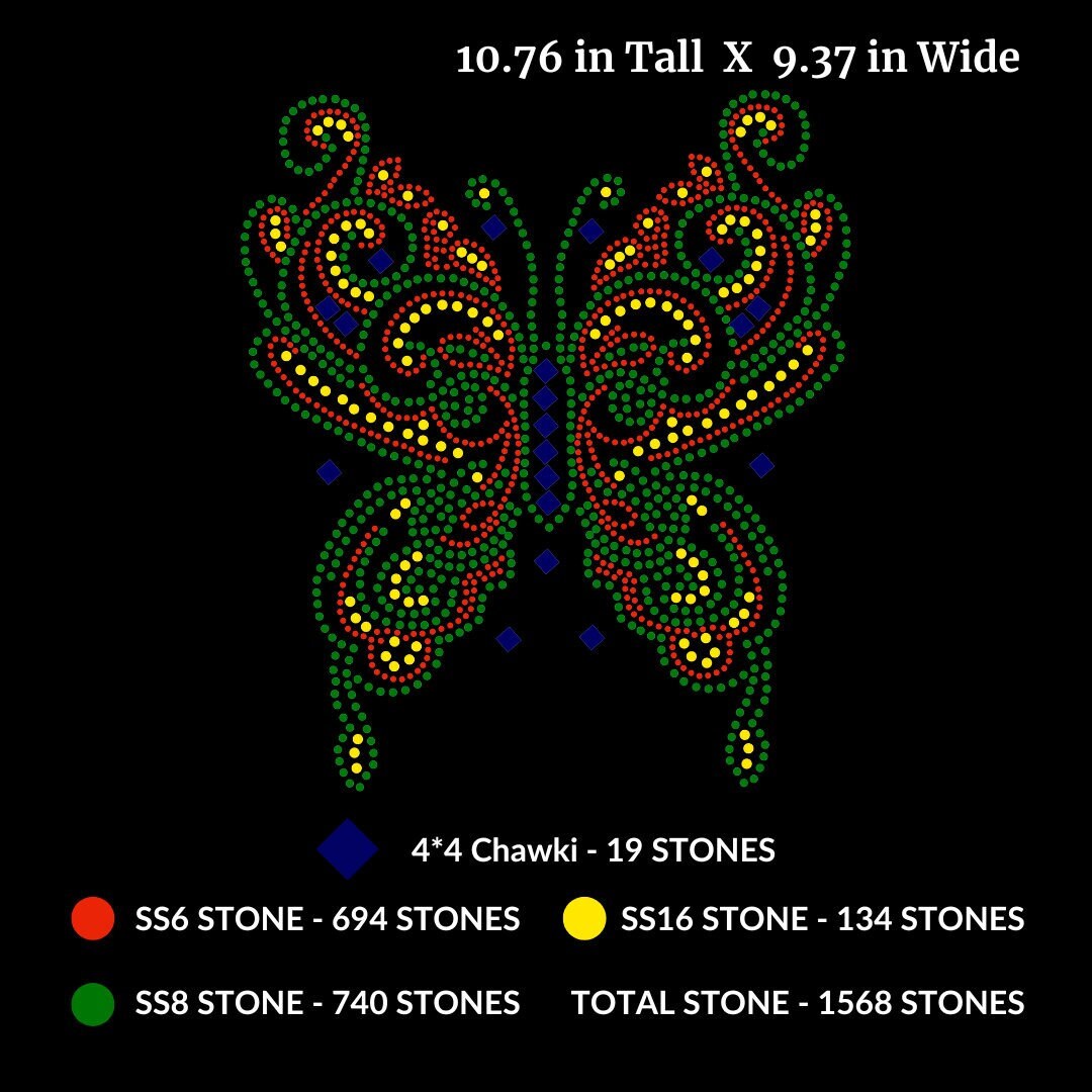 Butterfly Rhinestone Template DIY Iron-on Transfer With SVG Cut Files ...
