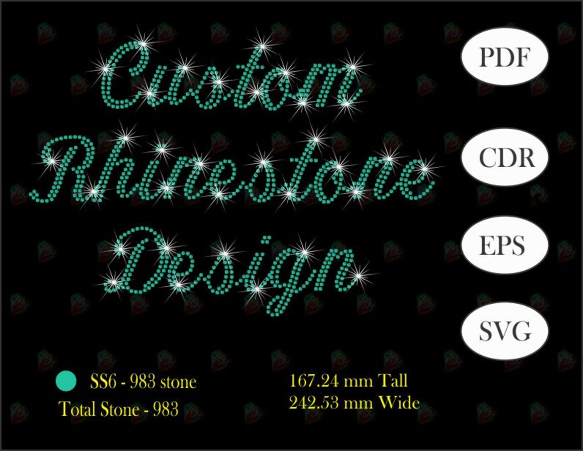 Customize Rhinestone Design Template These Templates Are Available in ...