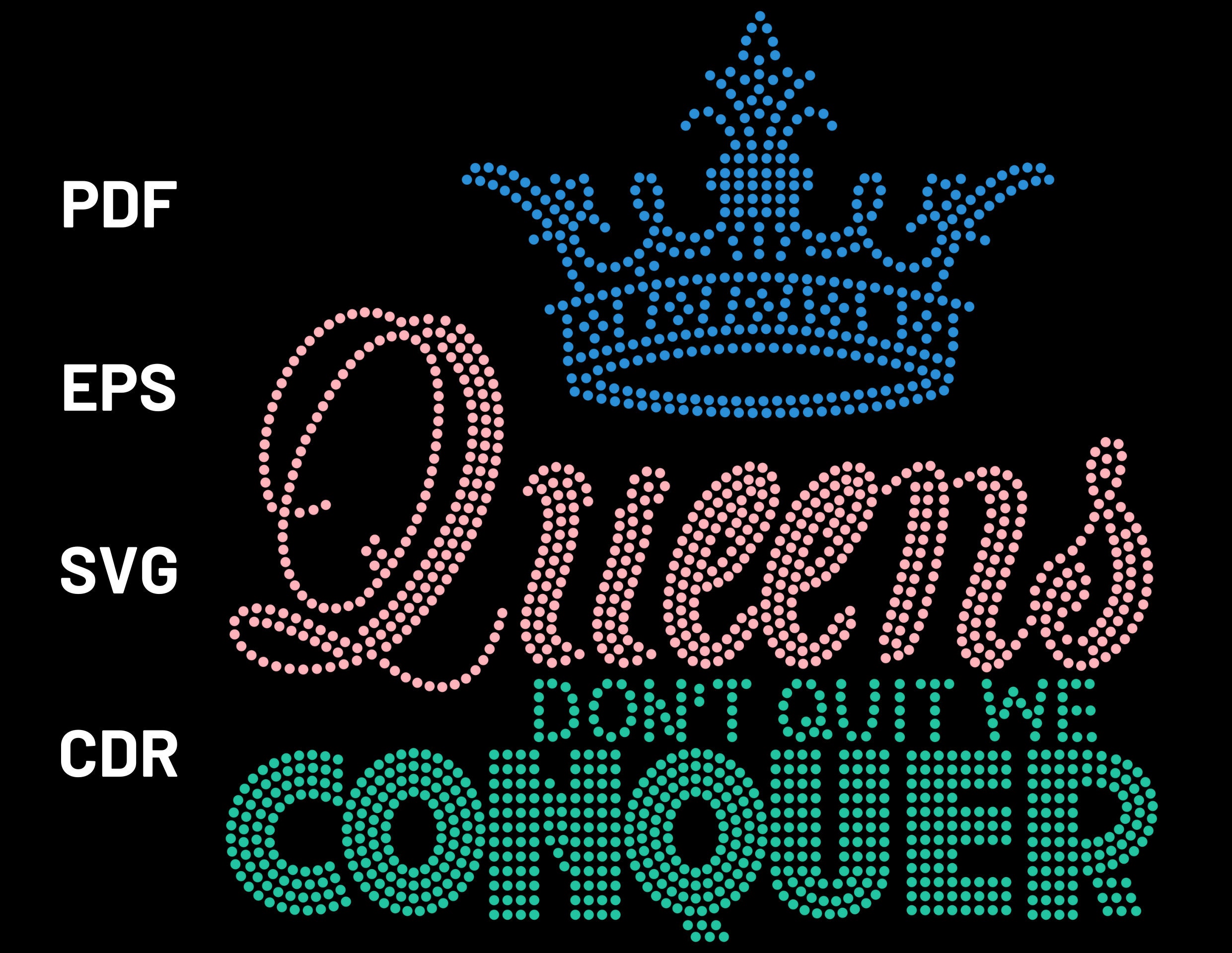 Rhinestone Queen Templates Iron on Transfer Digital - Etsy
