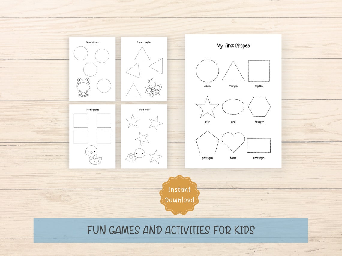 Basic Shape Tracing Printable Tracing Worksheets Basic - Etsy