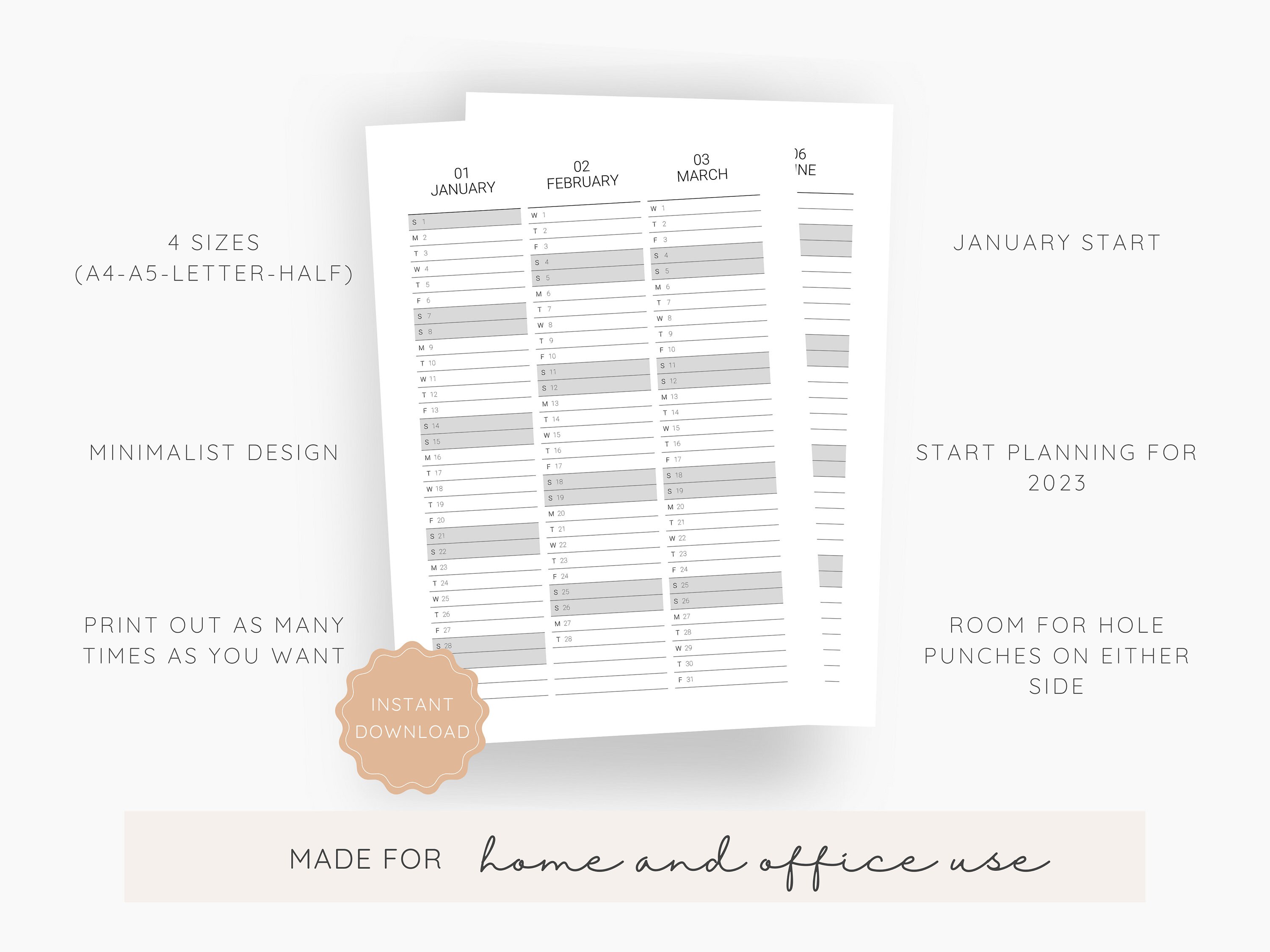 2023 Yearly Planner Printable - Yearly Overview 2023 - 2023 Year ...