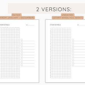 A Year in Pixels Yearly Mood Tracker Printable Wellbeing Printable Year ...