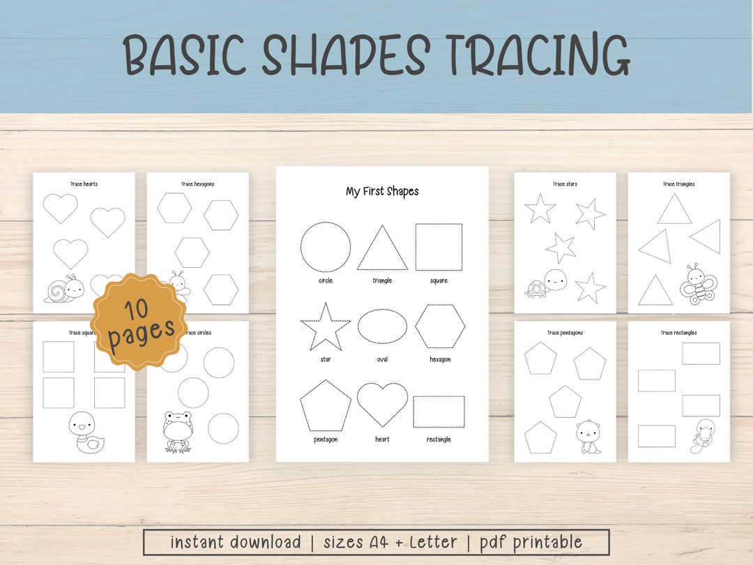 Basic Shape Tracing Printable - Tracing Worksheets - Basic Shape ...