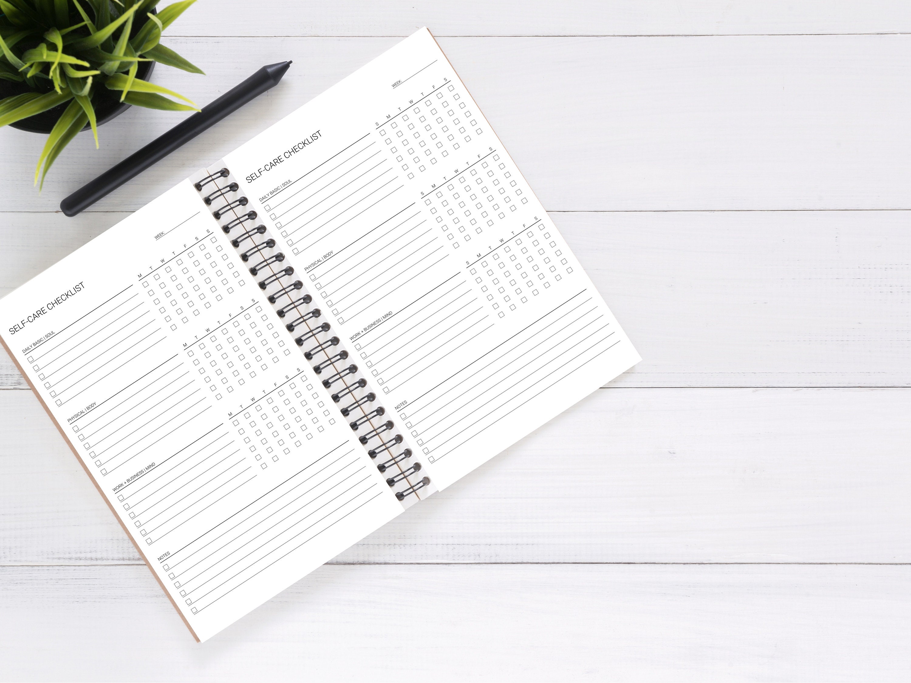 Weekly Self-care Checklist Printable Daily Wellbeing Self-care Planner ...